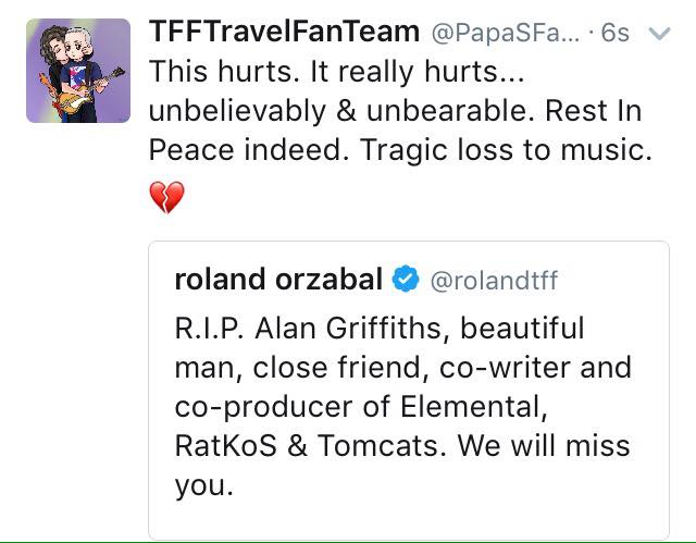 Thank you, Alan Griffiths – Tears for Fears Travel Fans